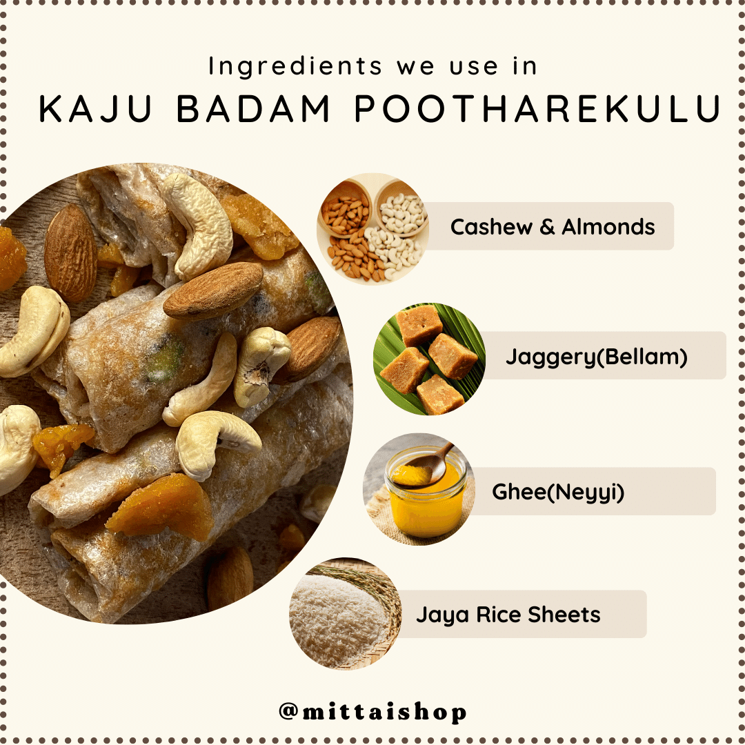 Jaggerry Kaju Badam paper Sweets (Bellam Kaju Badam putharekulu ...